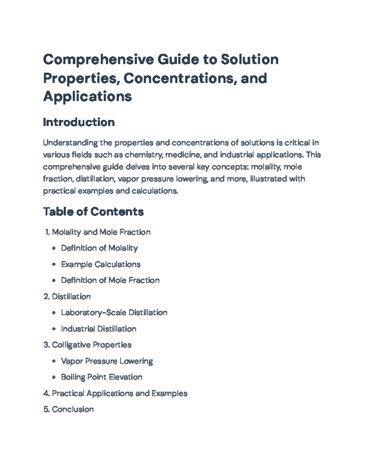 Comprehensive Guide to Solution Properties and Applications ...