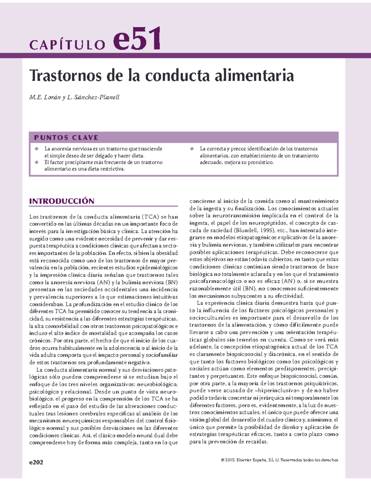 CA P Í T U L O e51 Trastornos de la Conducta Alimentaria: Anorexia y ...
