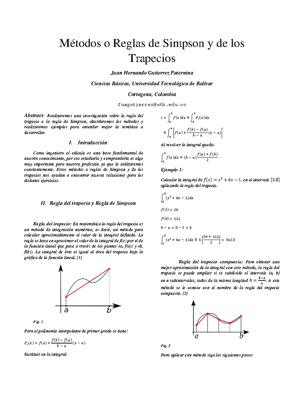Métodos de Integración Numérica: Regla de Simpson y Trapecios - Studocu
