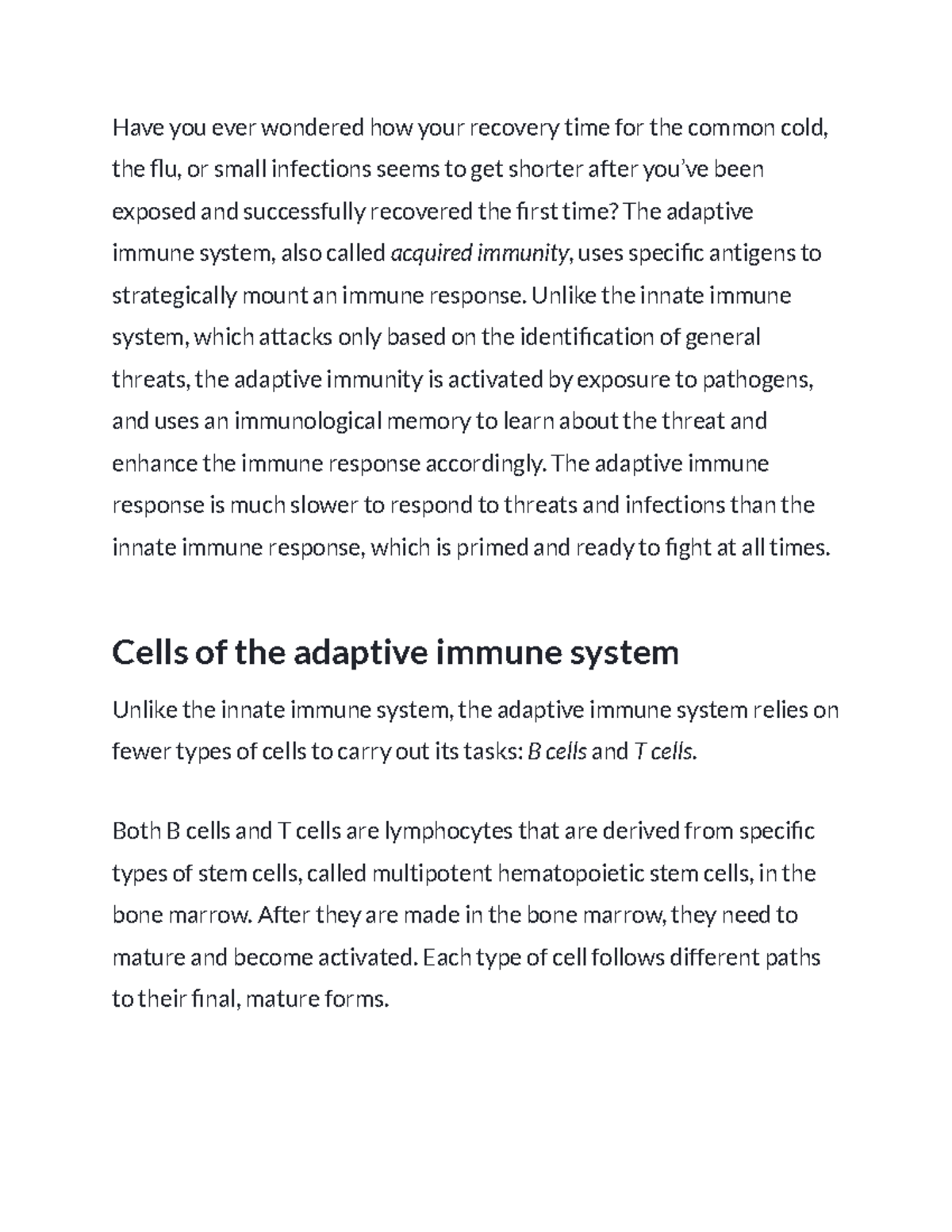 Adaptive Immunity Notes (BIO 101) - Studocu