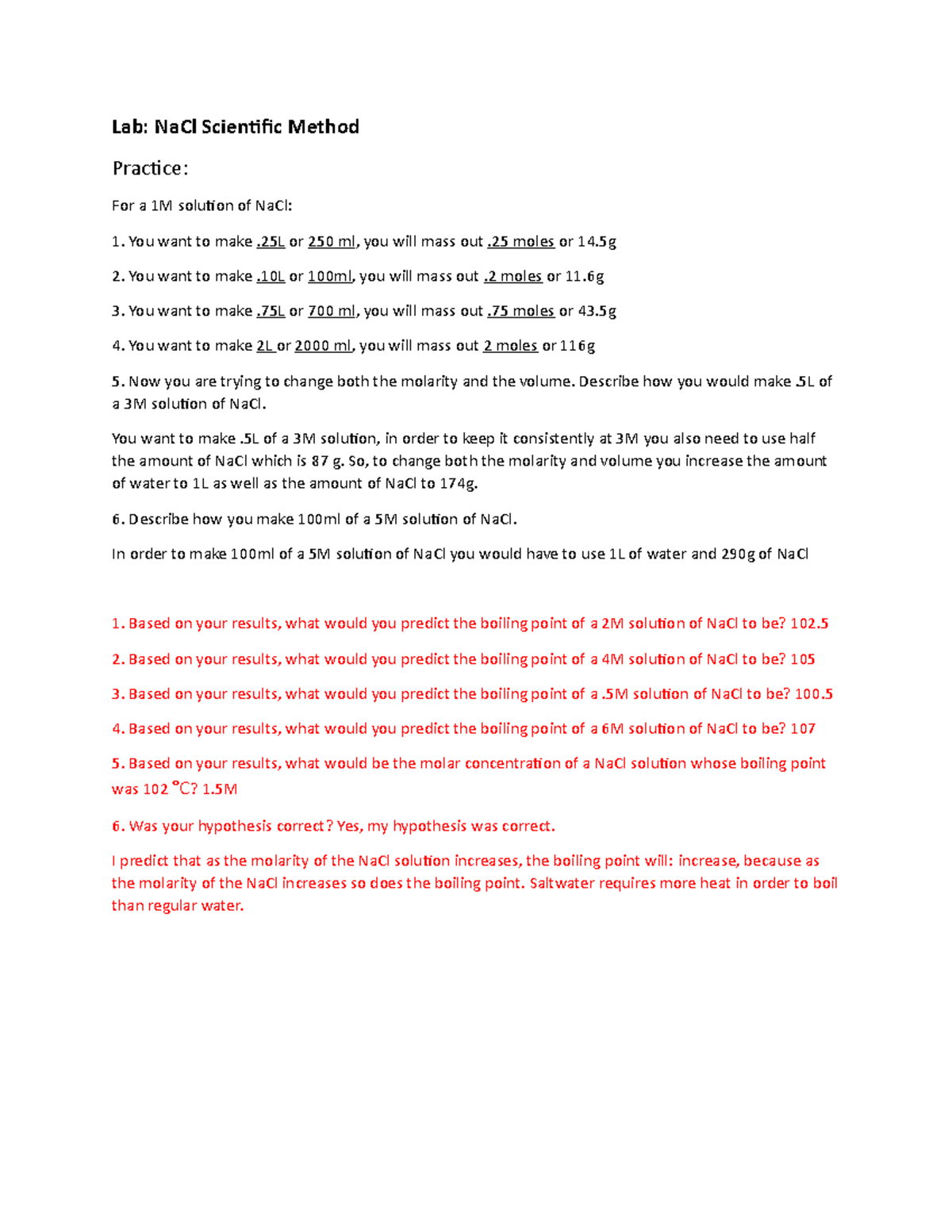 Lab Na Cl Scientific Method - Lab: NaCl Scientific Method Practice: For ...