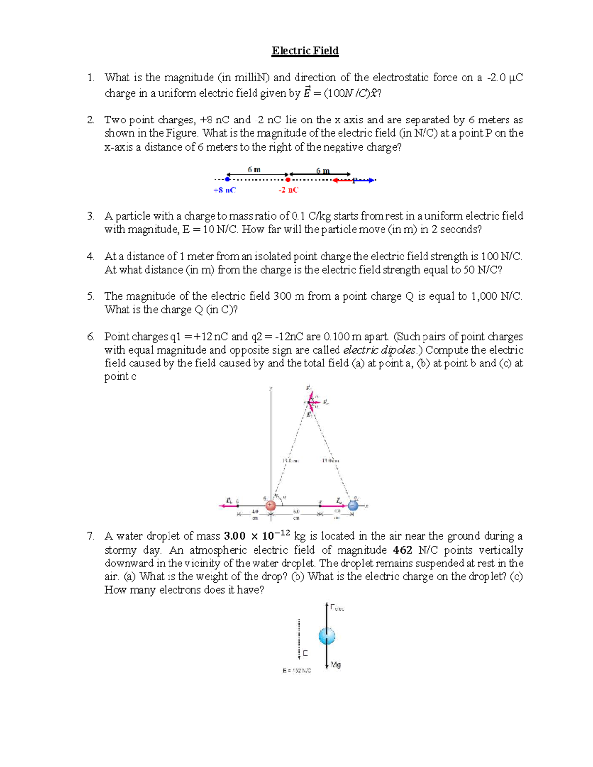 Electric Field Concepts: Important Lecture Slides - Studocu