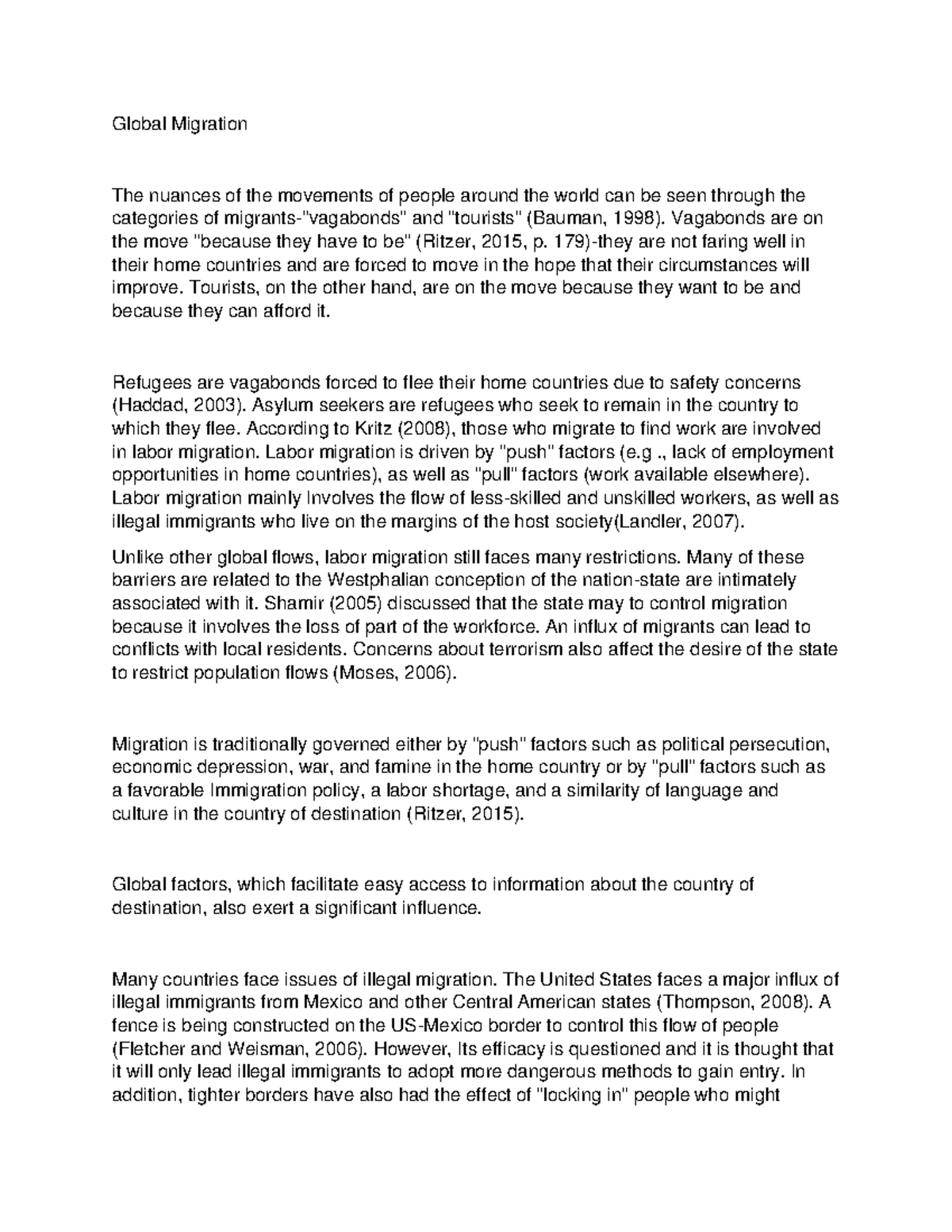 G2 - Global Migration: Understanding Push and Pull Factors - Studocu