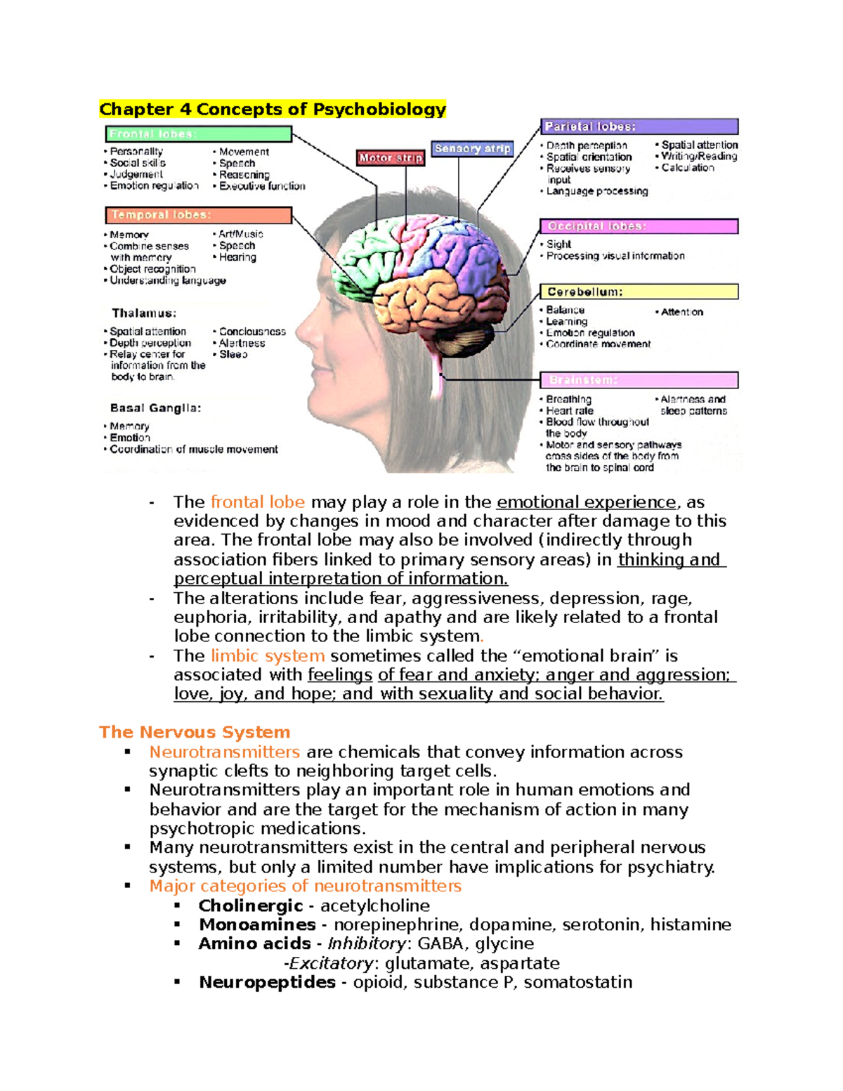 Chapter 4: Exploring Psychobiology Concepts and Their Applications ...