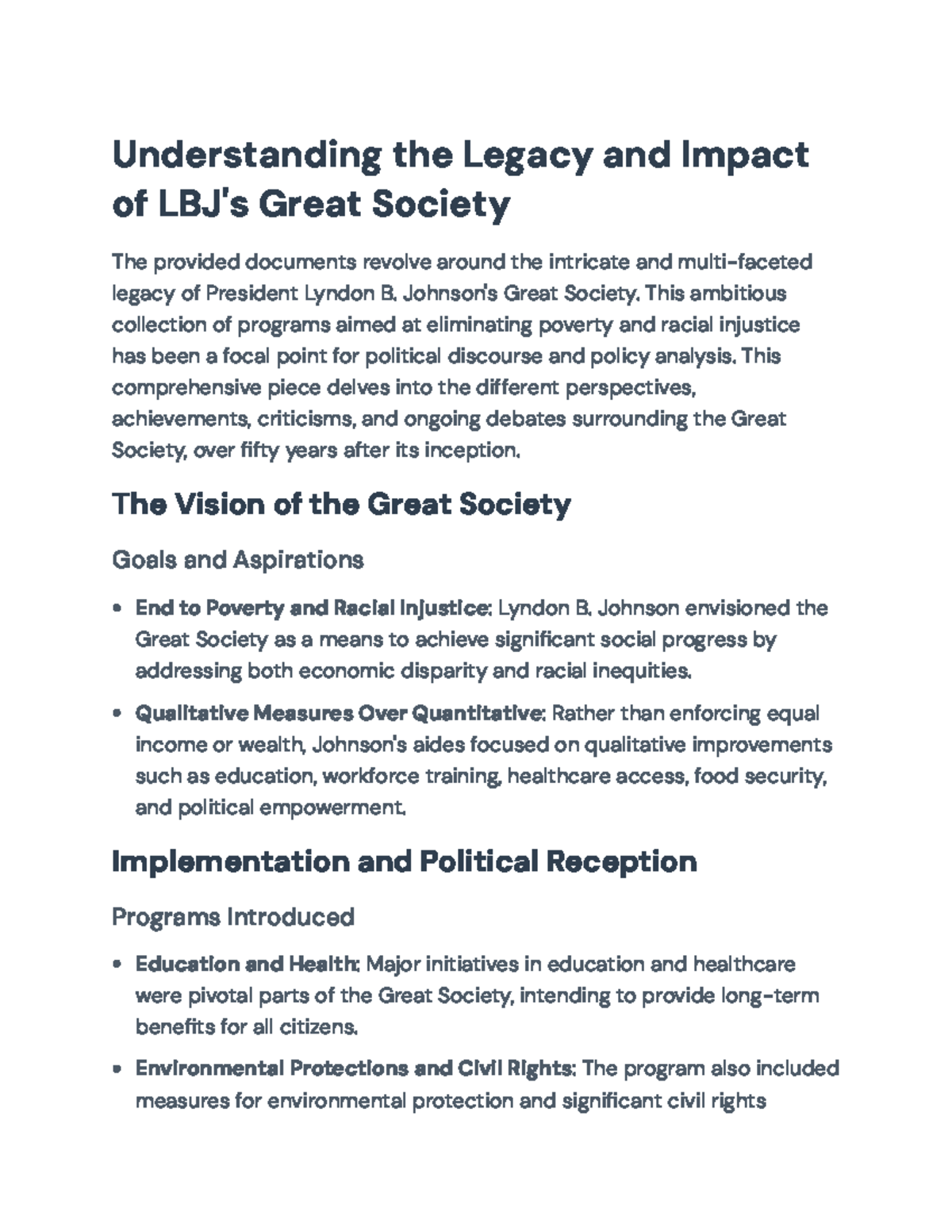Understanding LBJ's Great Society: Legacy, Impact & Modern Relevance ...