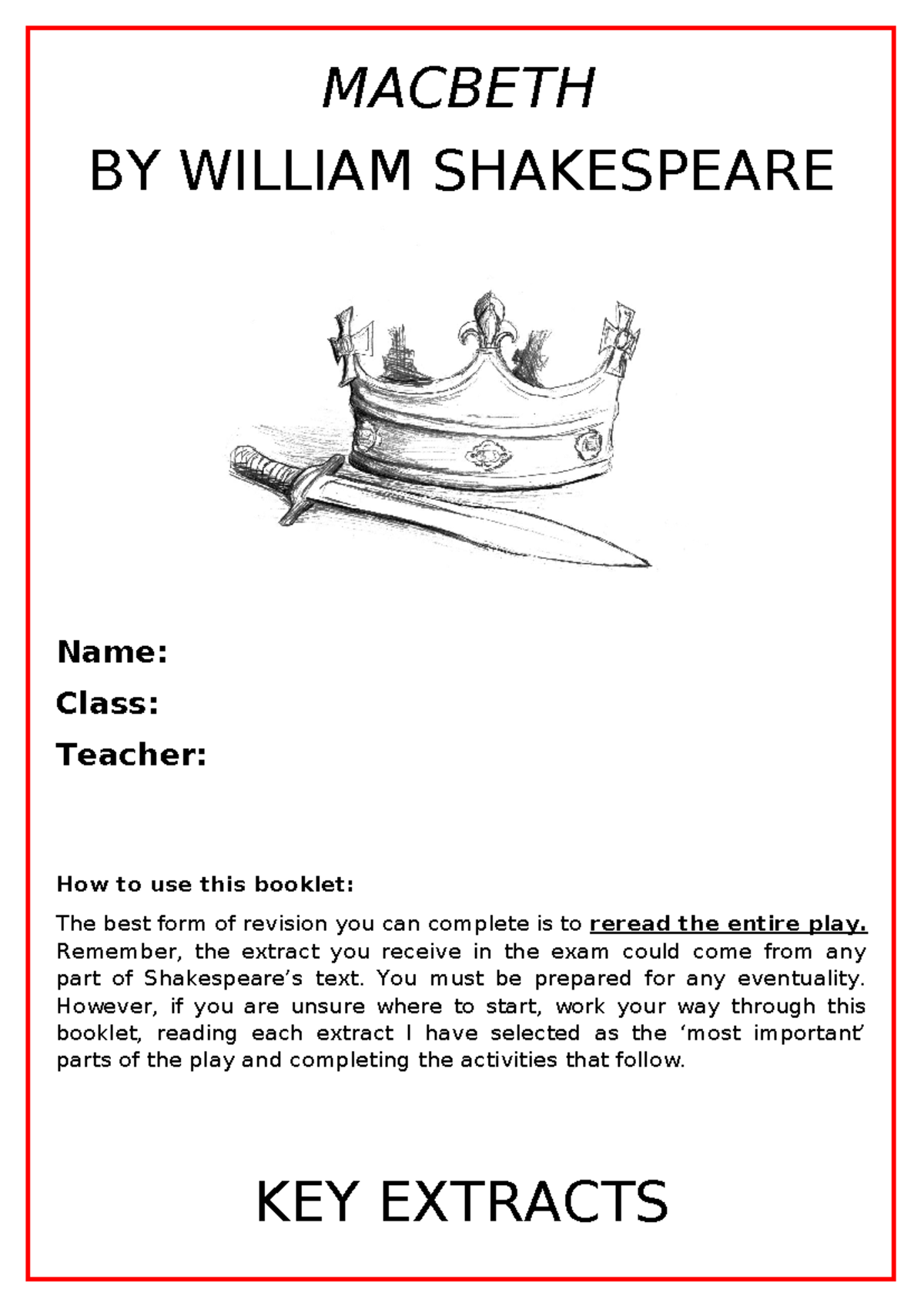Key Extracts Revision Guide for Macbeth: Acts 1-5 Essentials - Studocu