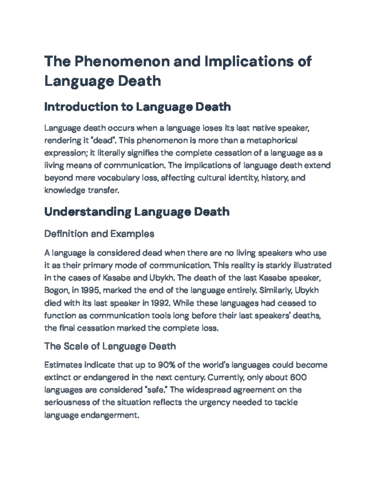Understanding Language Death: Causes, Impacts, and Preservation Efforts ...