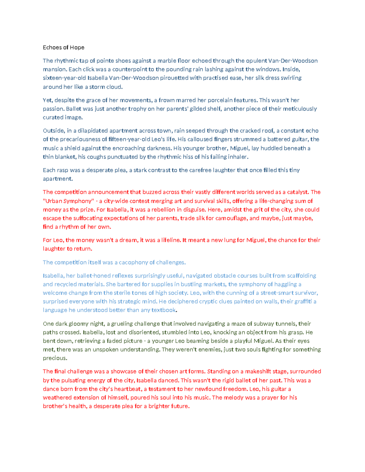 Echoes of Hope - GCSE English Language Essay (Grade 9) - Studocu