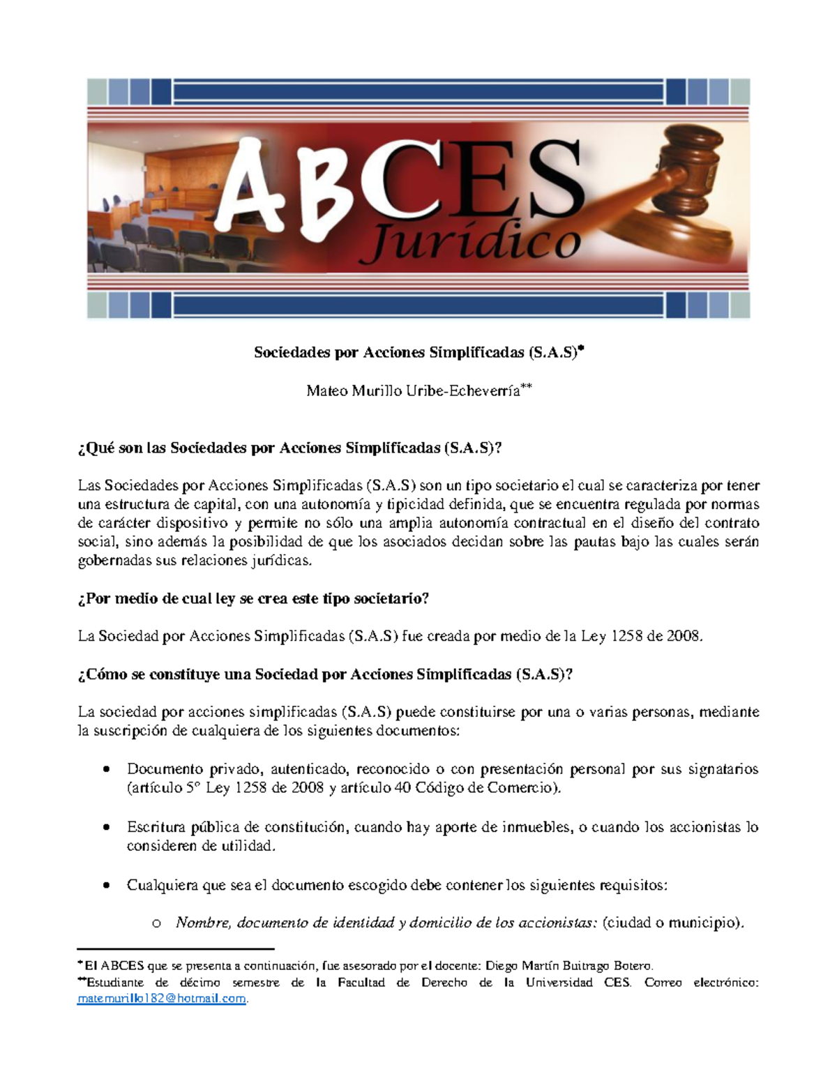 54-Sociedades por Acciones Simplificadas (S - A) Mateo Murillo Uribe ...