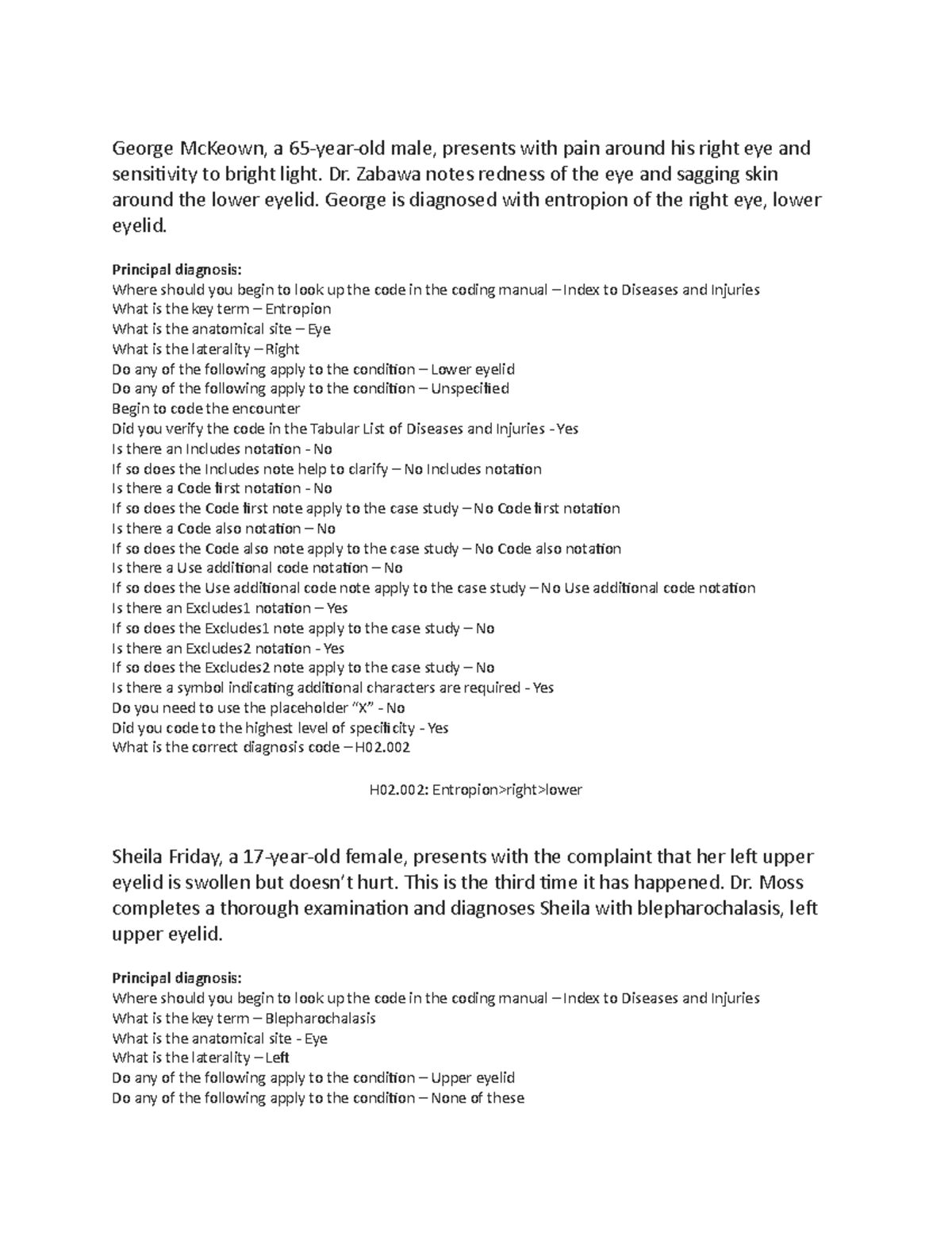 Ch10 Optical and Auditory Dysfunctions: Coding Case Studies in Medicine ...
