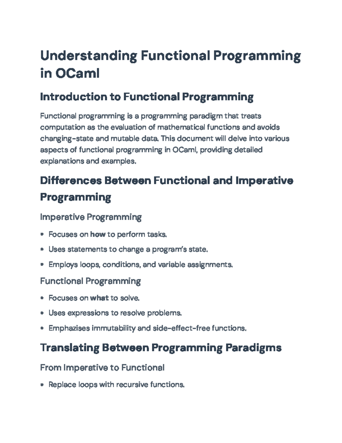 Functional Programming Concepts and Techniques in OCaml - Understanding Functional Programming ...