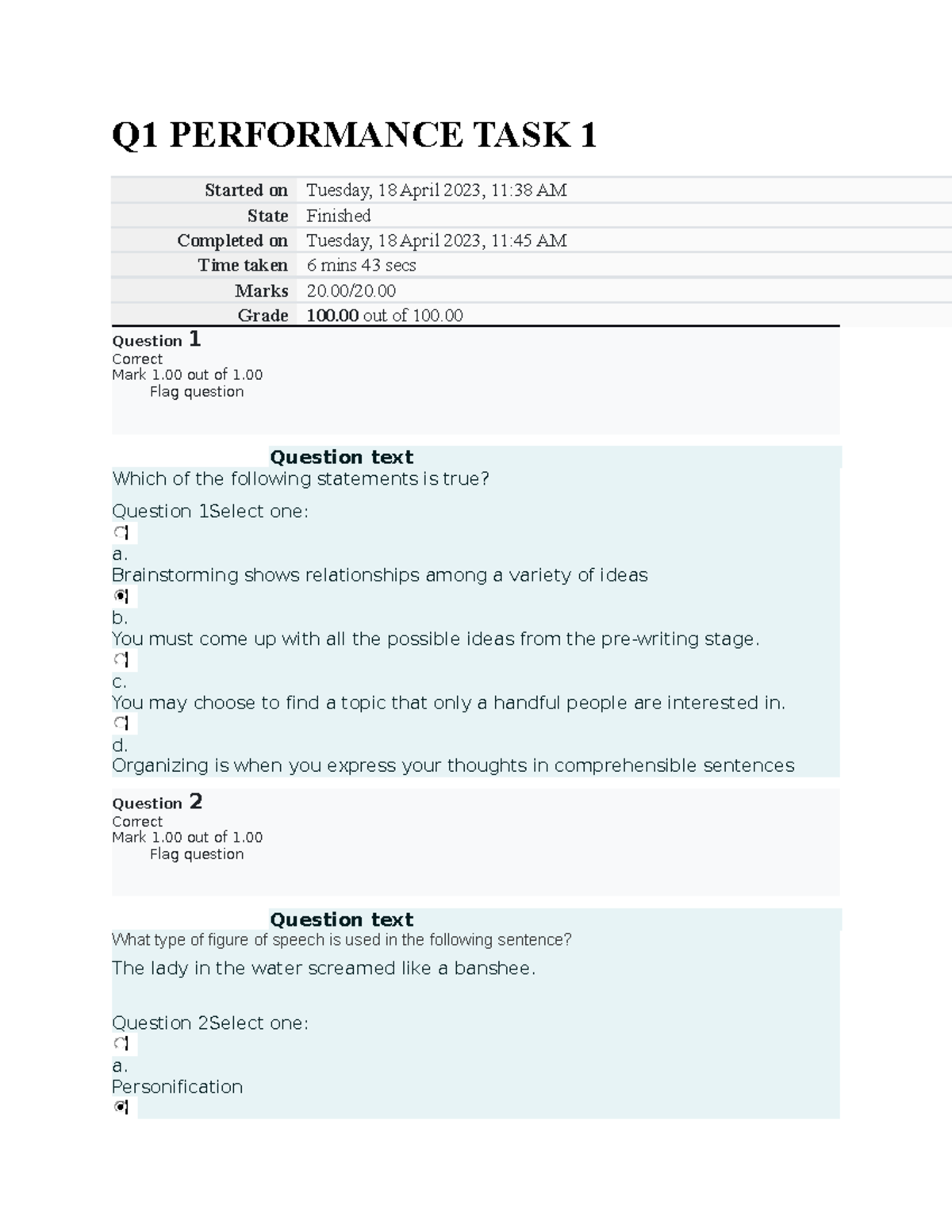 Q1 Performance TASK 1 - Perfect to pasalamat kau - Q1 PERFORMANCE TASK ...