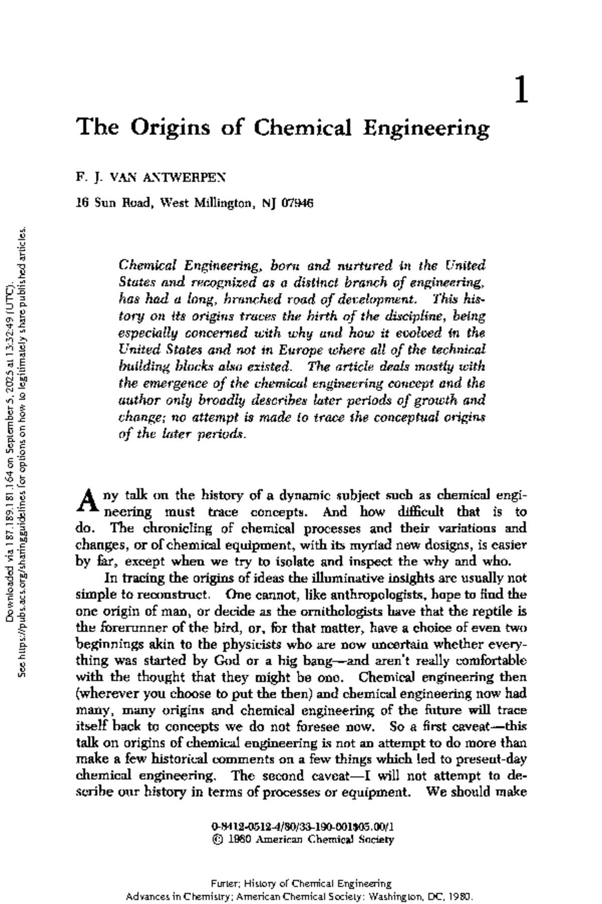 The Origins of Chemical Engineering: A Historical Overview - Studocu