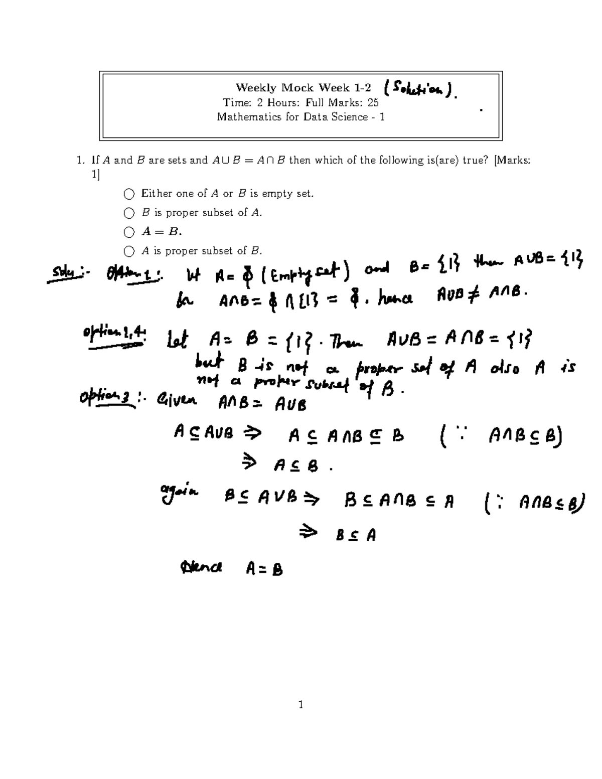 W1ga Jan23 Solution Week 1 Graded Assignment W1 Ga Jan W1 Ga Jan Question 1 To 3 Statement