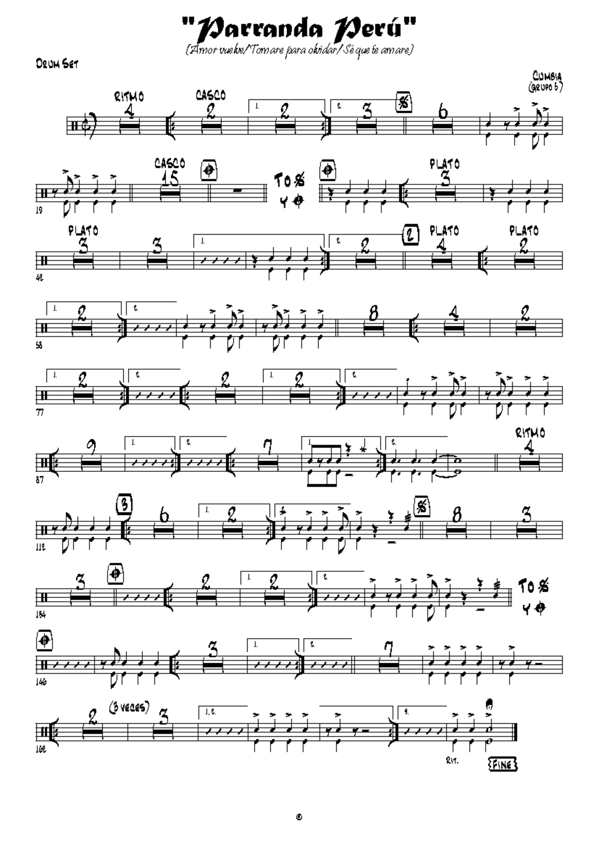 "Parranda Perú: Cumbia Rhythm & Instrumentation Notes (GRUPO 5)" - Studocu