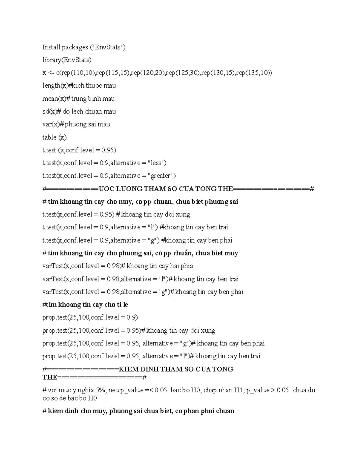 R Statistics: Confidence Intervals & Hypothesis Testing (STAT 101 ...