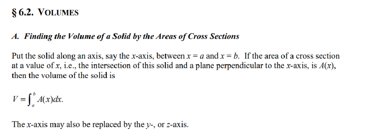Calc 3 - Volume of Solids: Cross Sections & Calculations Summary - Studocu