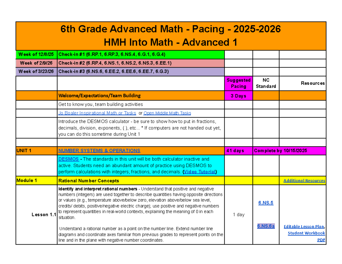 Editable Lesson Plans for 6th & 7th Grade Math (6.RP, 6.NS, 6.G) - Studocu