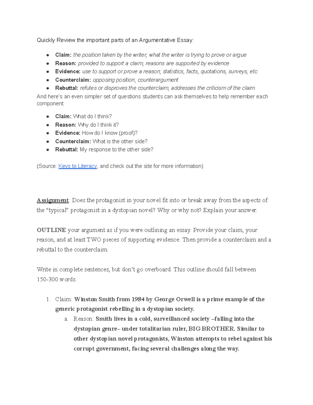 Argumentative Essay on Dystopian Protagonists: Winston Smith Case Study ...