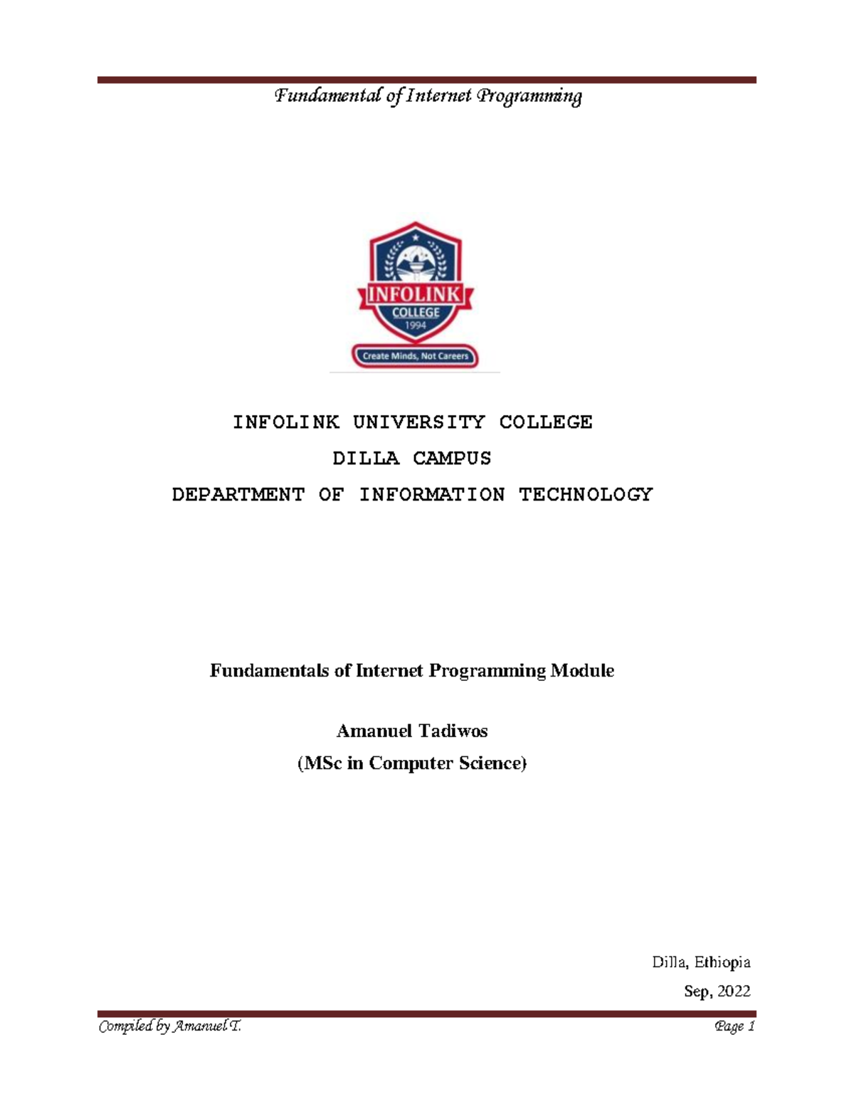 Fundamentals of Internet Programming - Module Overview and Key Concepts ...