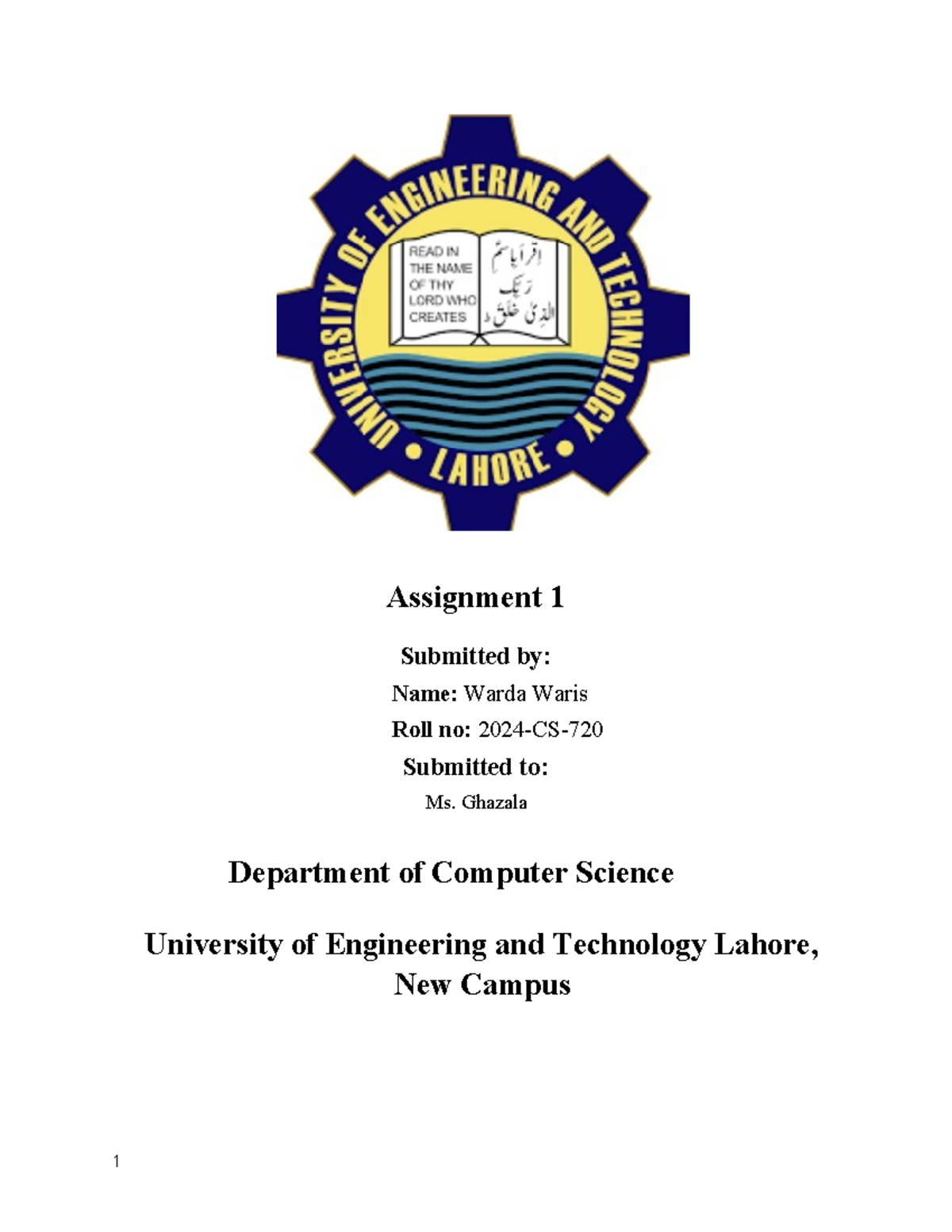 2024-CS-720: Network Topology Simulation Assignment 1 - Studocu