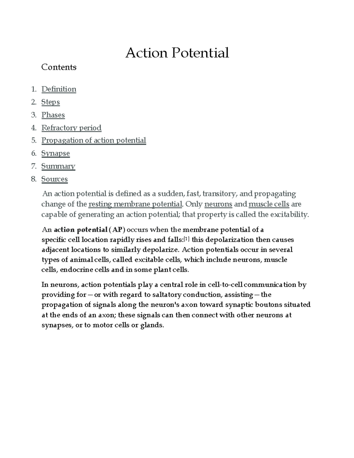 Action Potential Overview: Key Concepts and Phases - Studocu
