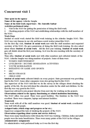 Block-1 Field Work Manual - MSWL - 013 Field Work Manual for Students MSW Social Work Practicum ...