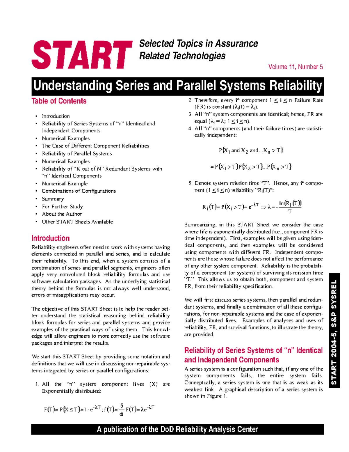 Module 7: Reliability of Series and Parallel Systems Notes - Studocu