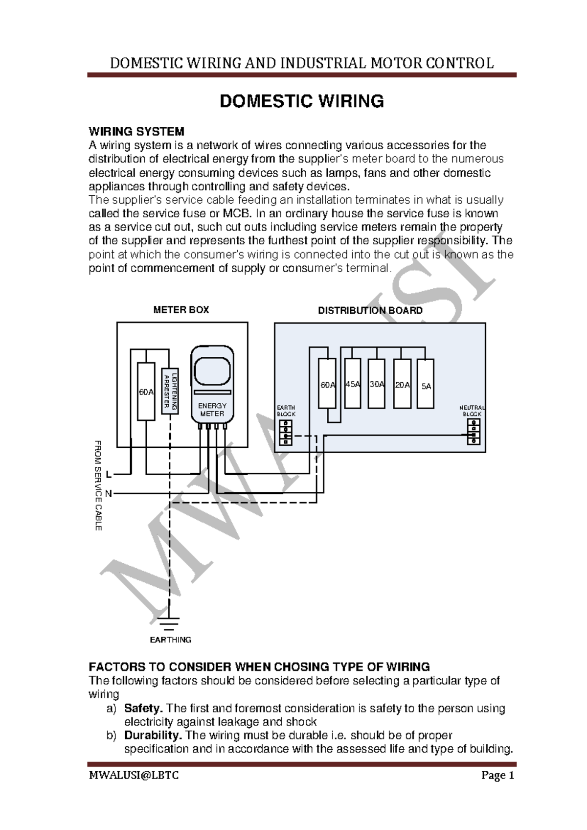 001 Domestic Wiring: Comprehensive Guide to Wiring Systems and Methods ...