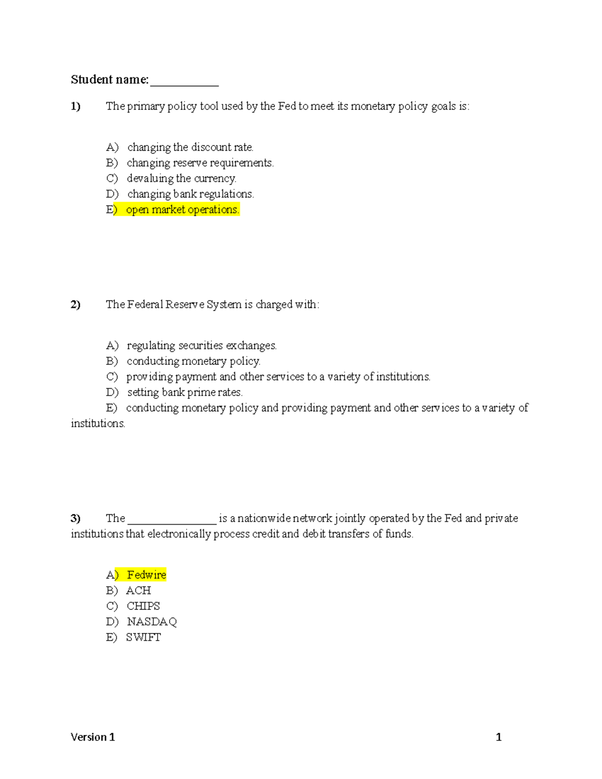 Chapter 04 Test Bank answer - Student name:__________ The primary ...