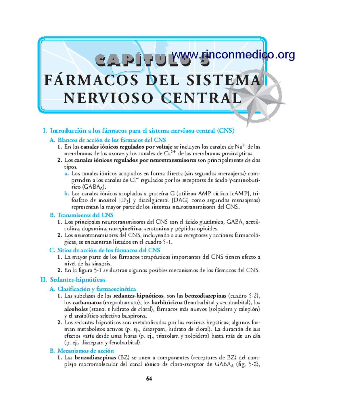 Capítulo 5: Fármacos del Sistema Nervioso Central (CNS) - Resumen y Mecanismos - Studocu