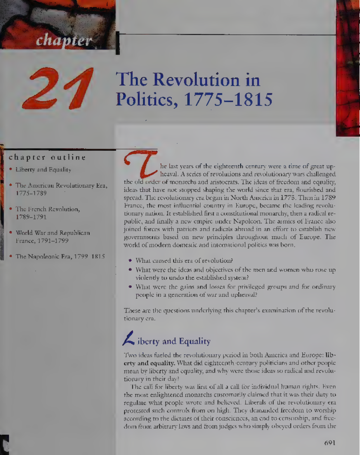Revolutionary Ideas of Liberty and Equality in Politics (HIST 101 ...