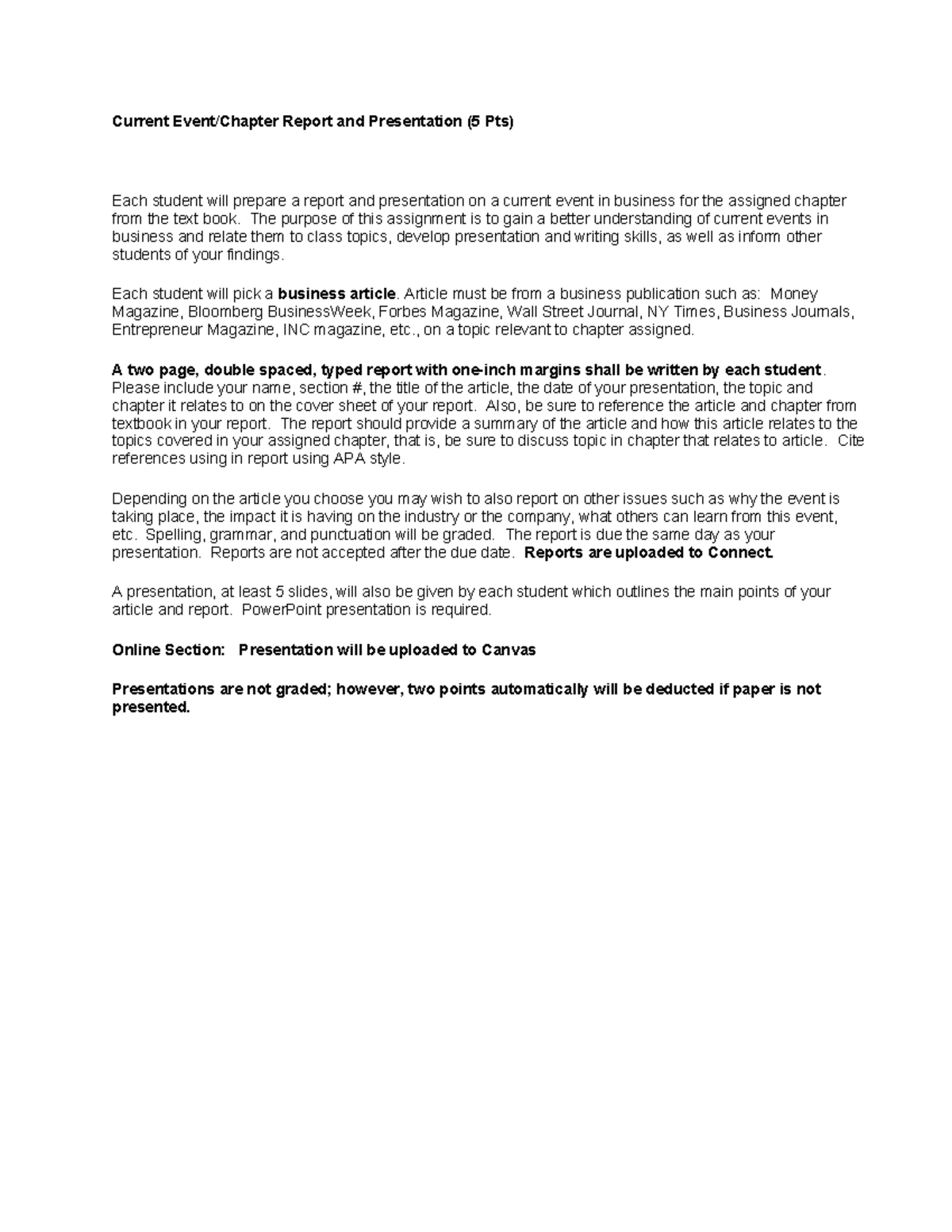 Chapter Report on Current Business Events - Analysis & Presentation ...