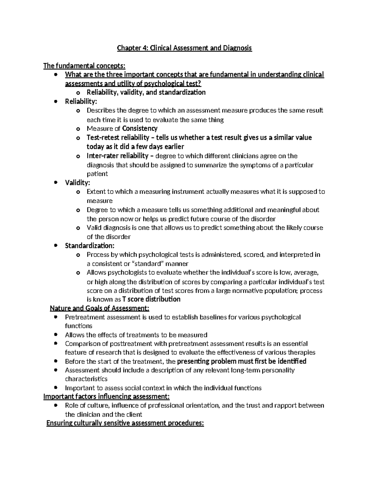 Abnormal Psychology (PSY 101): Chapter 4 - Clinical Assessment ...