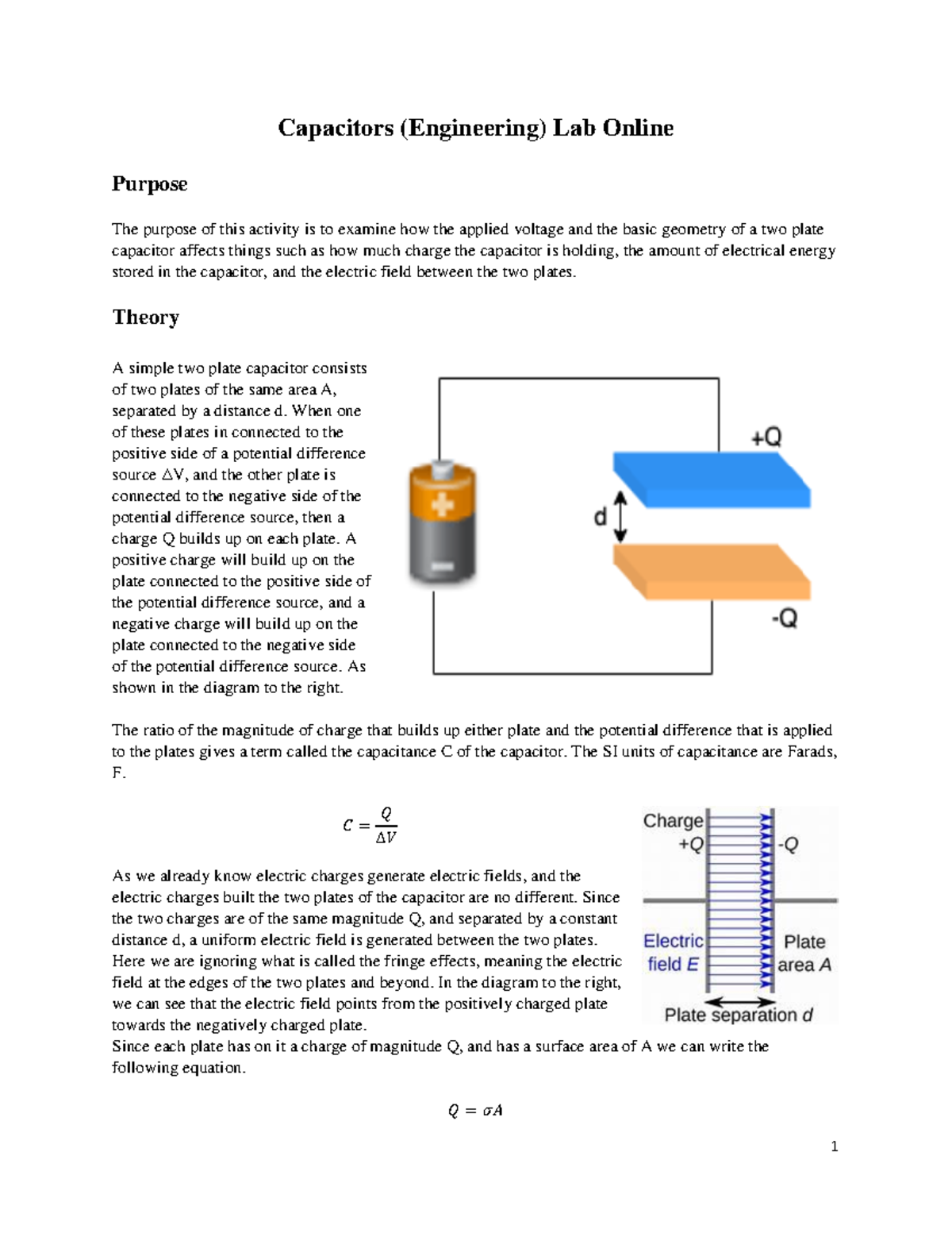 Capacitors Lab Online: Understanding Charge, Voltage, and Capacitance ...