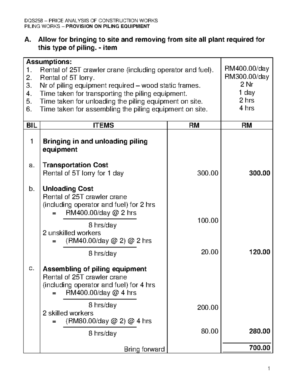 Example of Isolated Preformed Pile Build Up Rates - PILING WORKS ...