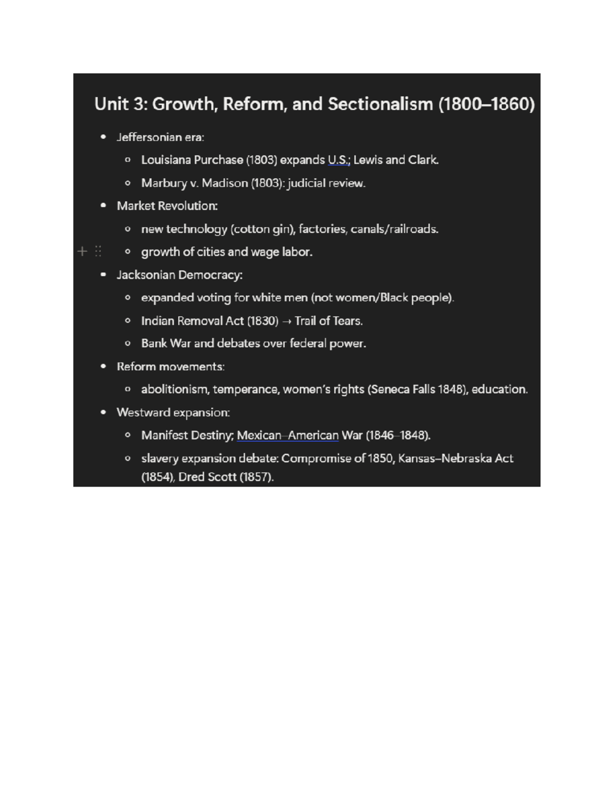 Growth,Reform and Sectionalim (1800-1860) - Unit 3: Growth, Reform, and ...