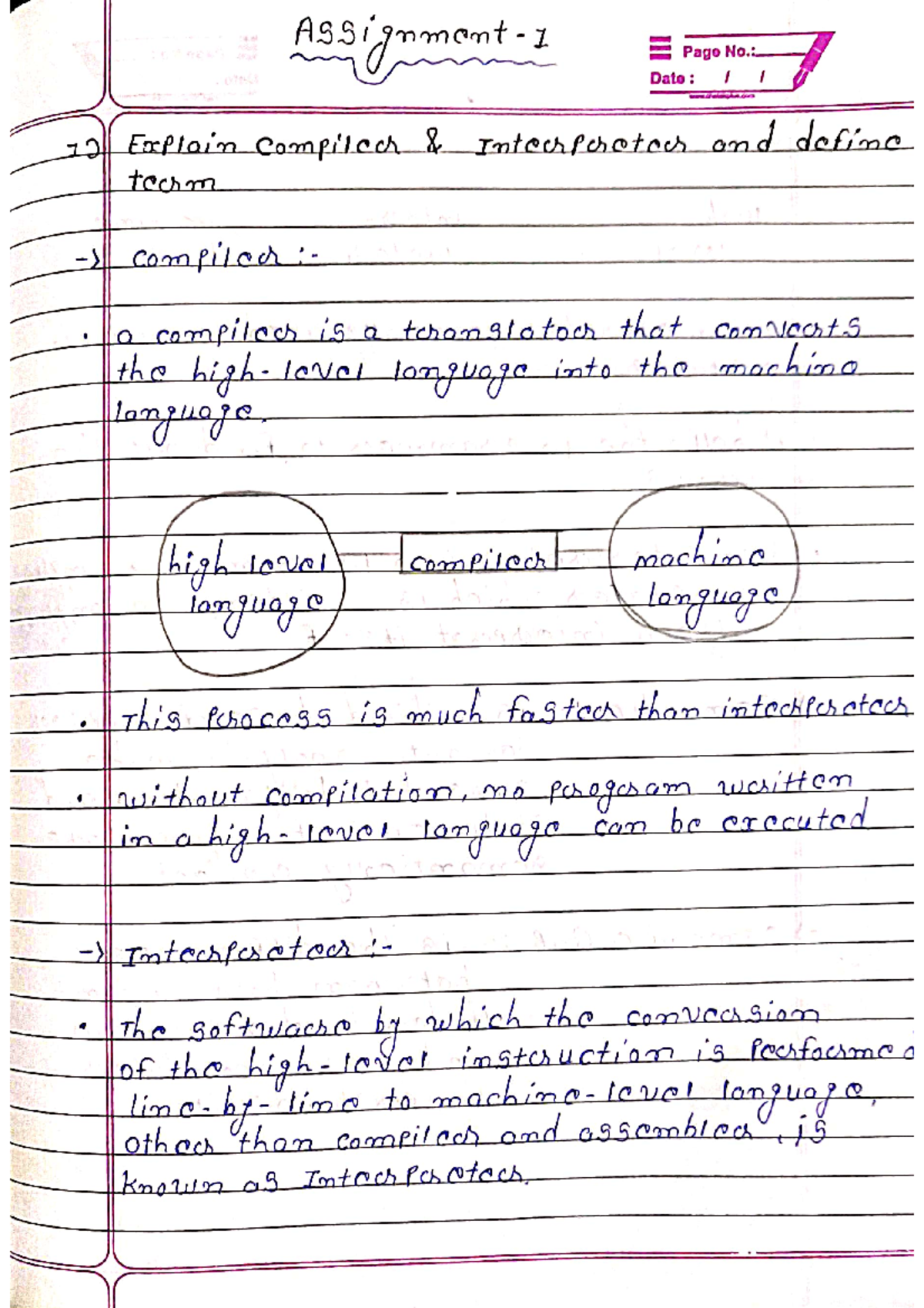 CS101: Assignment 1 - Understanding Compilers and Interpreters - Studocu