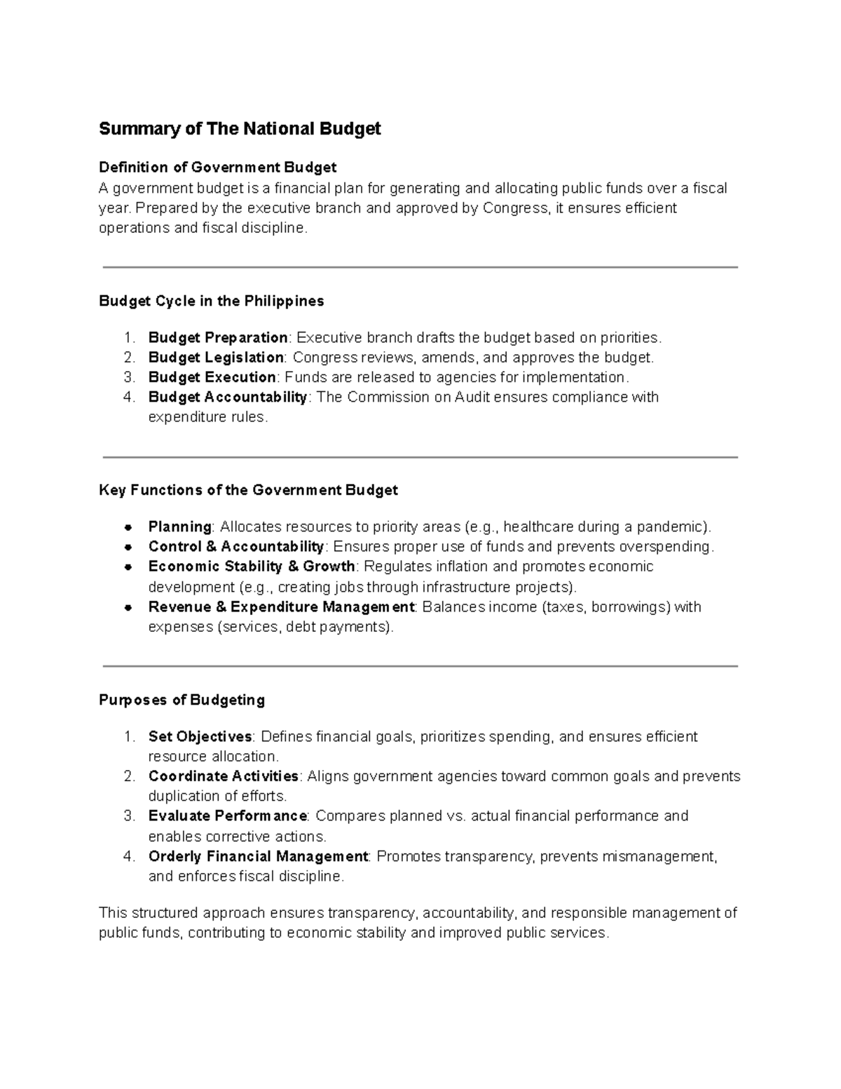 Gov Acc 101: Summary of National Budget & Fiscal Operations Principles ...