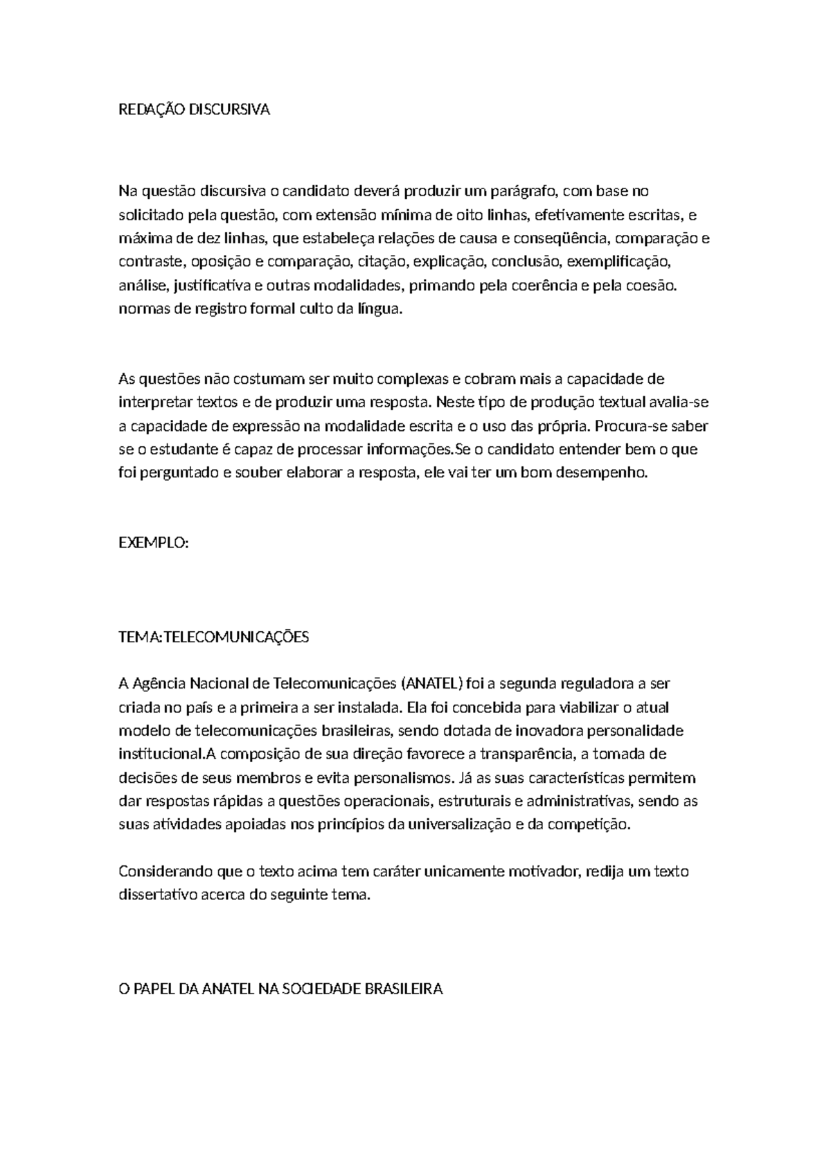 Modelos de Redação Discursiva: Dicas e Exemplos para Provas e Concursos ...