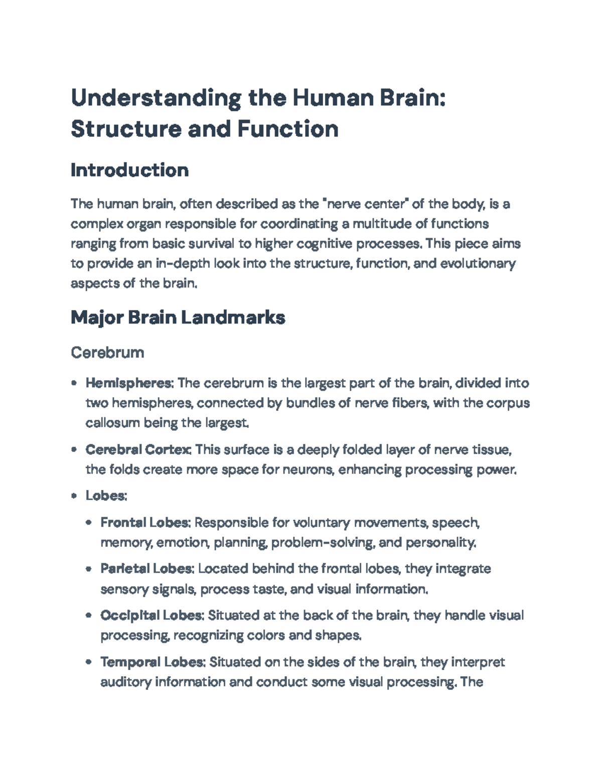 Understanding the Structure & Function of the Human Brain: A Detailed ...