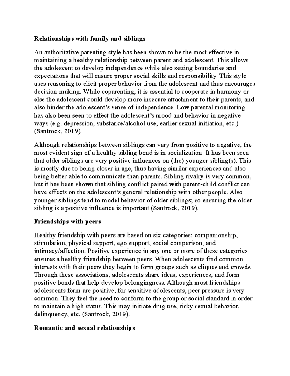 37 - Discussion board. - Relationships with family and siblings An ...