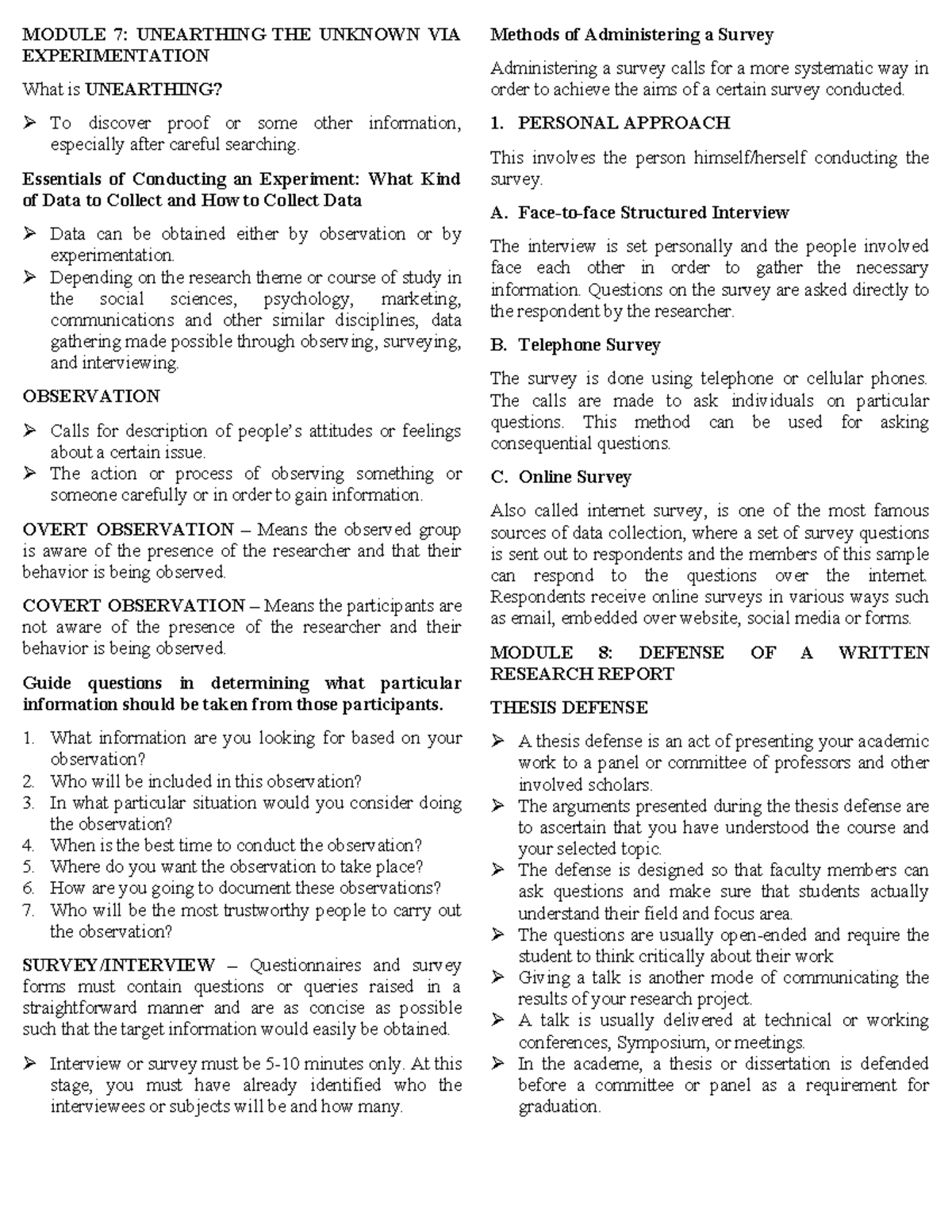 Module 7 AND 8 3IS Finals - MODULE 7: UNEARTHING THE UNKNOWN VIA ...