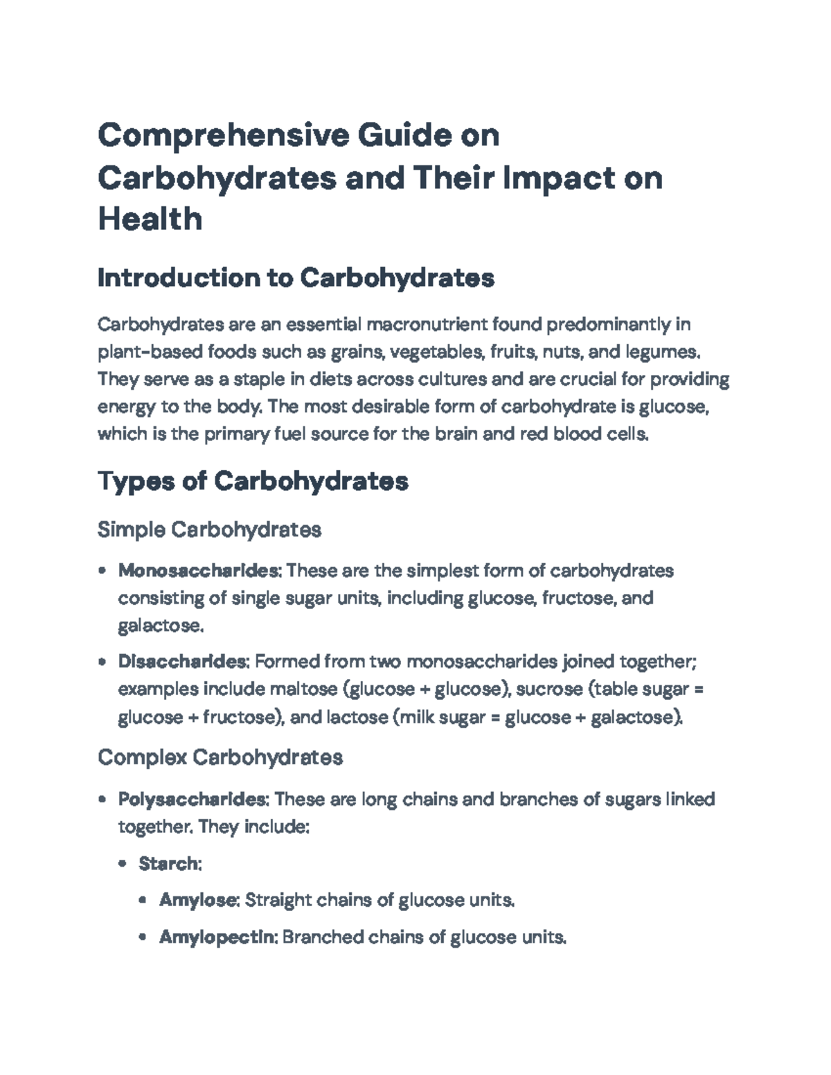 Understanding Carbohydrates: Types, Benefits, and Health Implications ...