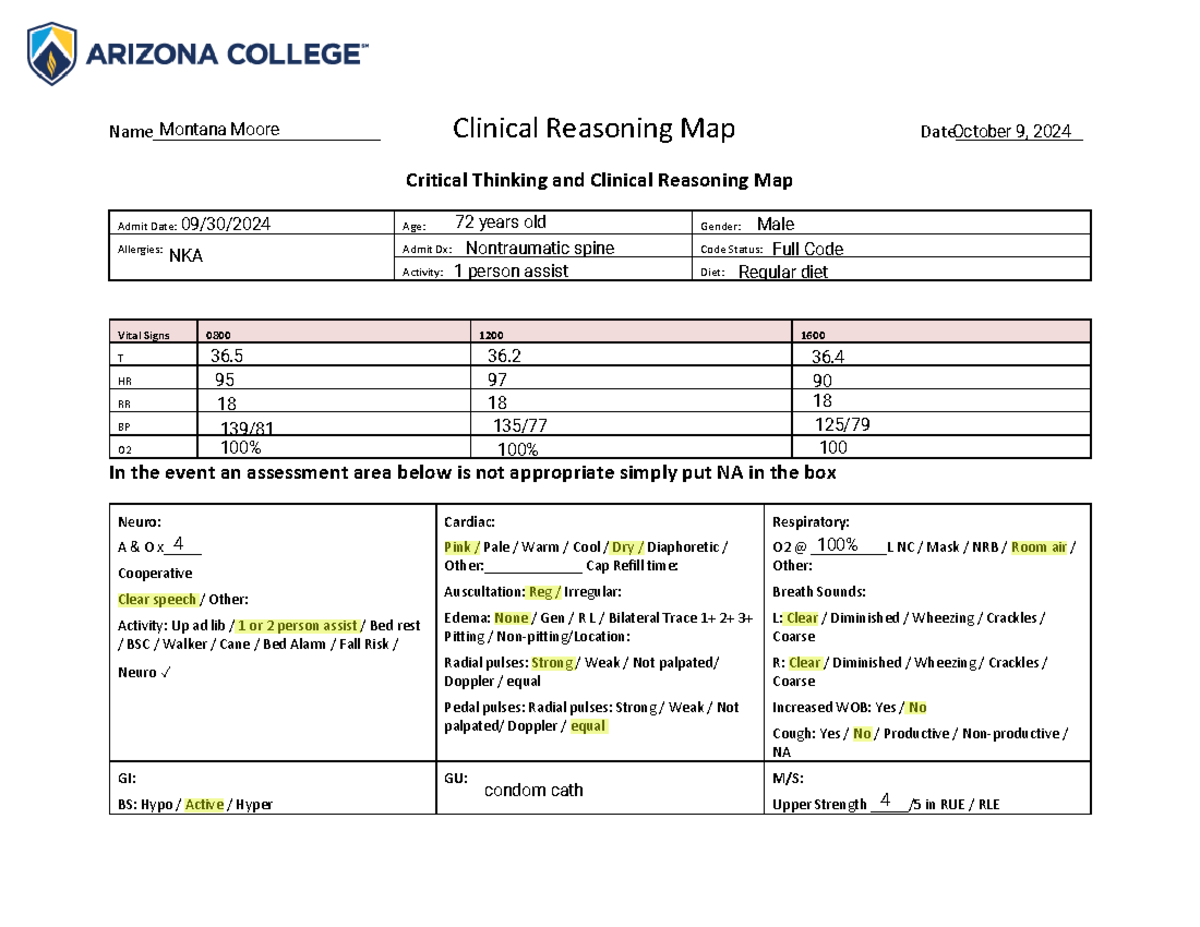 Critical Thinking Map Fundamentals - Name ...