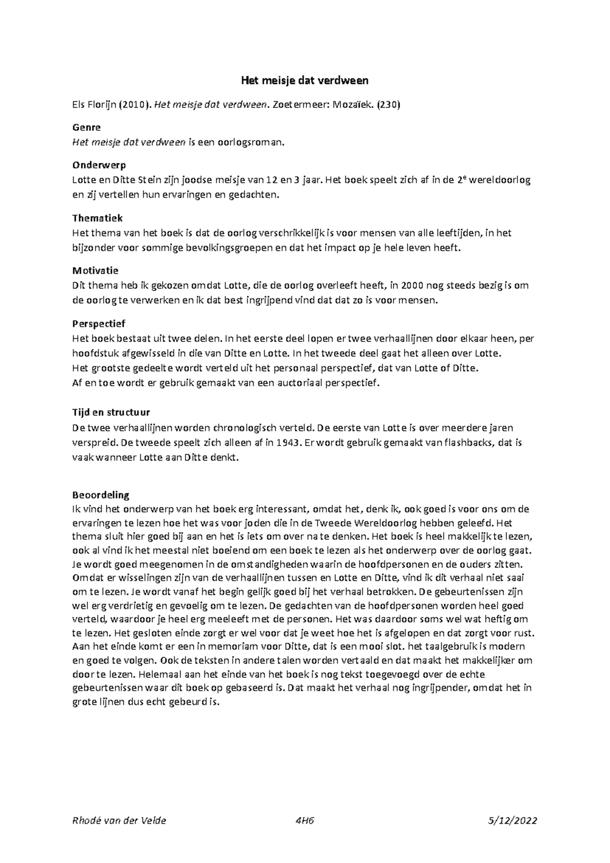 Boekopdrachten HV456: Leesdossier en Keuzeopdrachten Voor Havo/Vwo ...