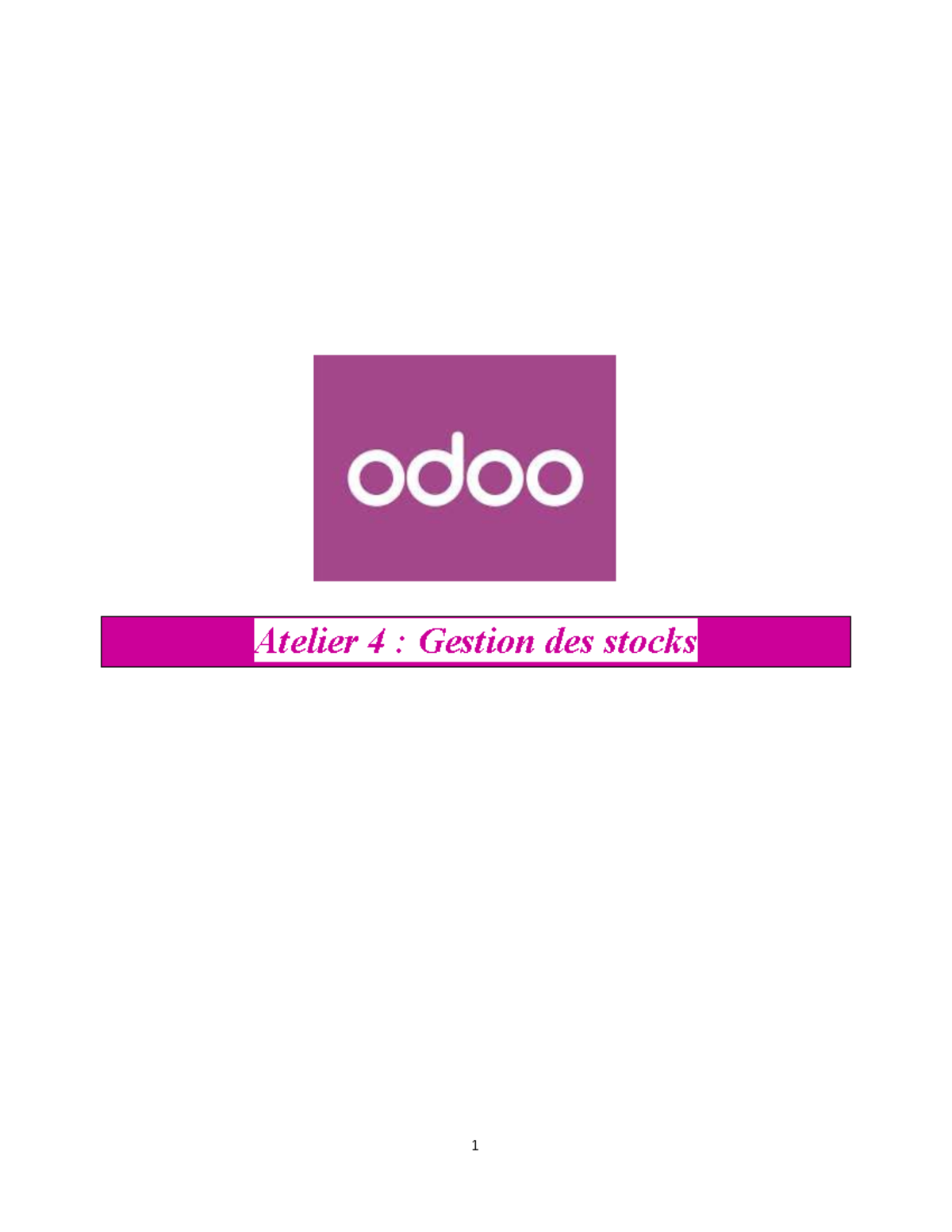 Atelier 4 : Gestion des Stocks - Guide d'Application - Studocu