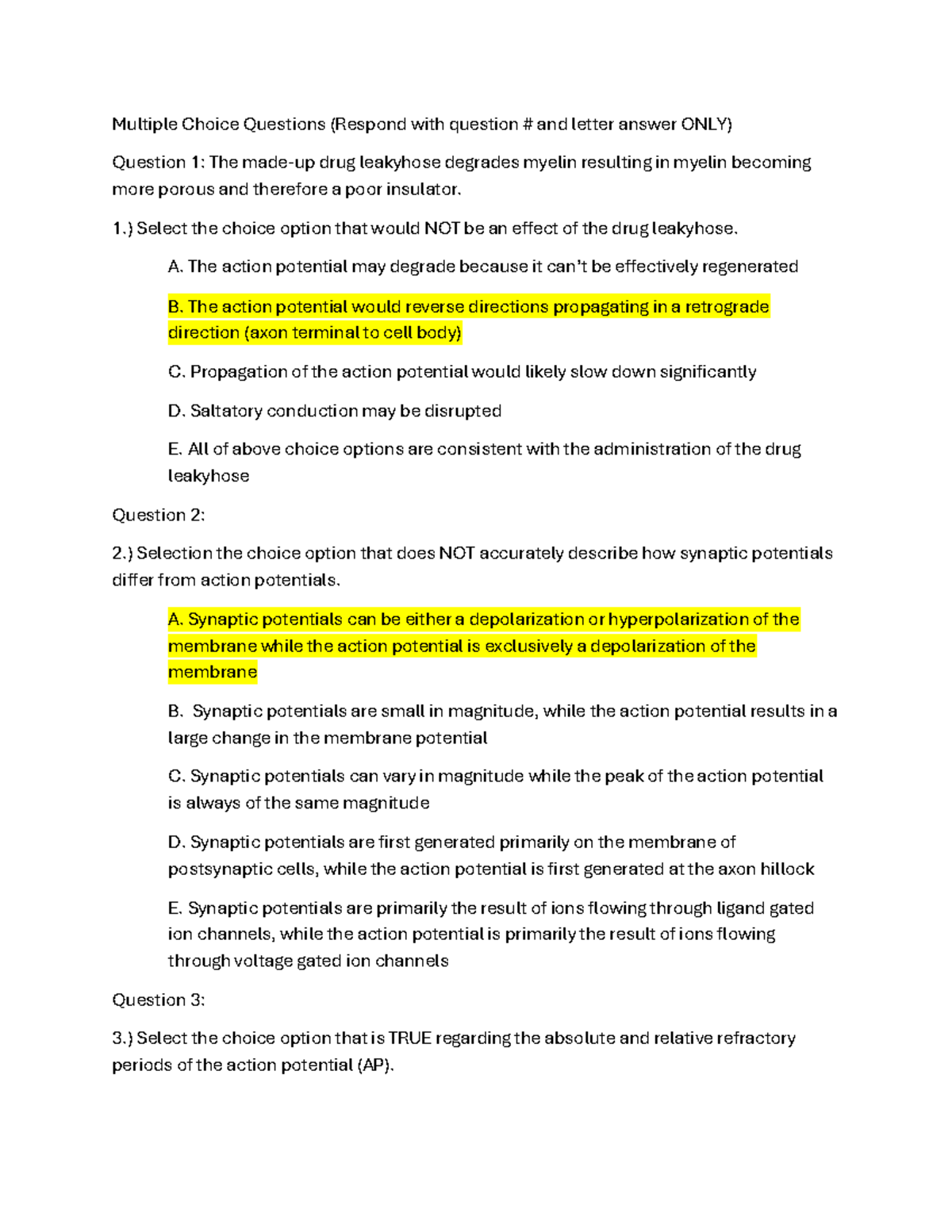 Multiple Choice Questions for Assignment Assessment Ch 3 - Studocu