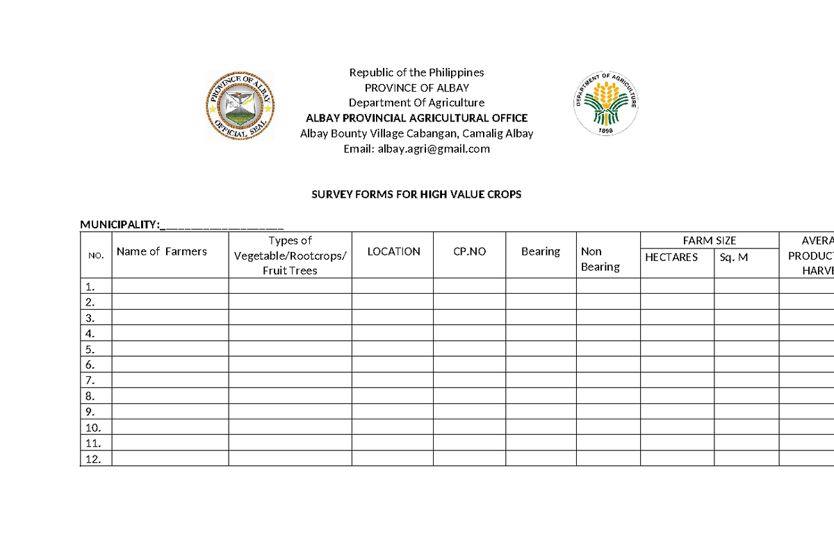 HIGH Value Crops - Bsa - Cropscience - Republic of the Philippines ...