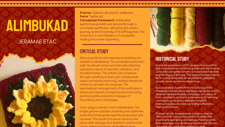 ETAC Art Production II - Alimbukad: A Symbol of Growth and Resilience ...